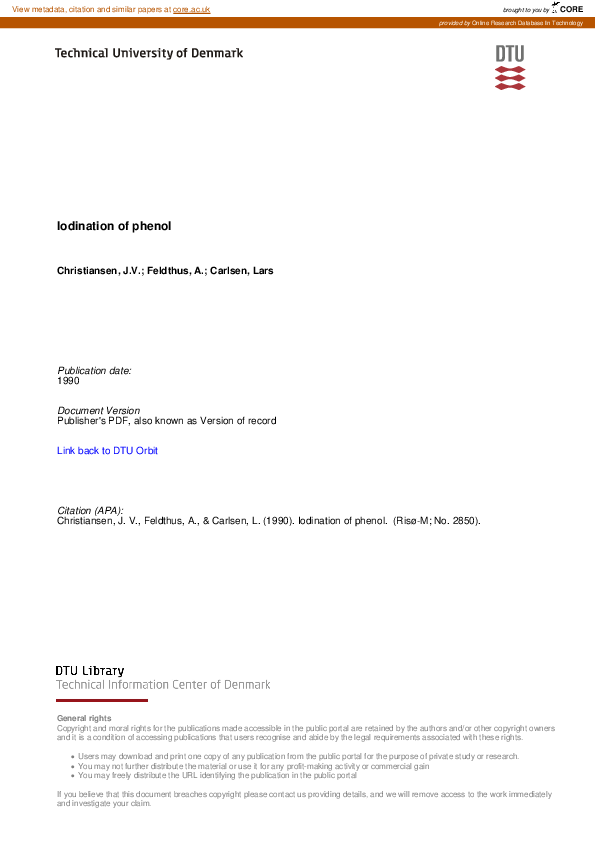 (PDF) Iodination of phenol
