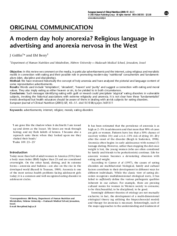 (PDF) A modern day holy anorexia? Religious language in advertising and ...