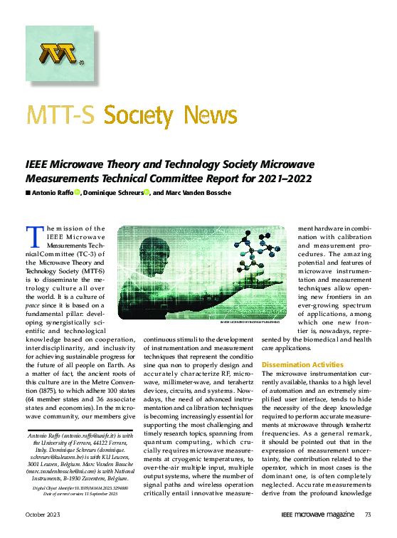(PDF) IEEE Microwave Theory and Technology Society Microwave Measurements Technical Committee ...