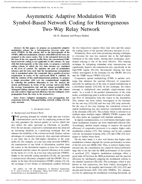 (PDF) Asymmetric Adaptive Modulation With Symbol-Based Network Coding for Heterogeneous Two-Way ...