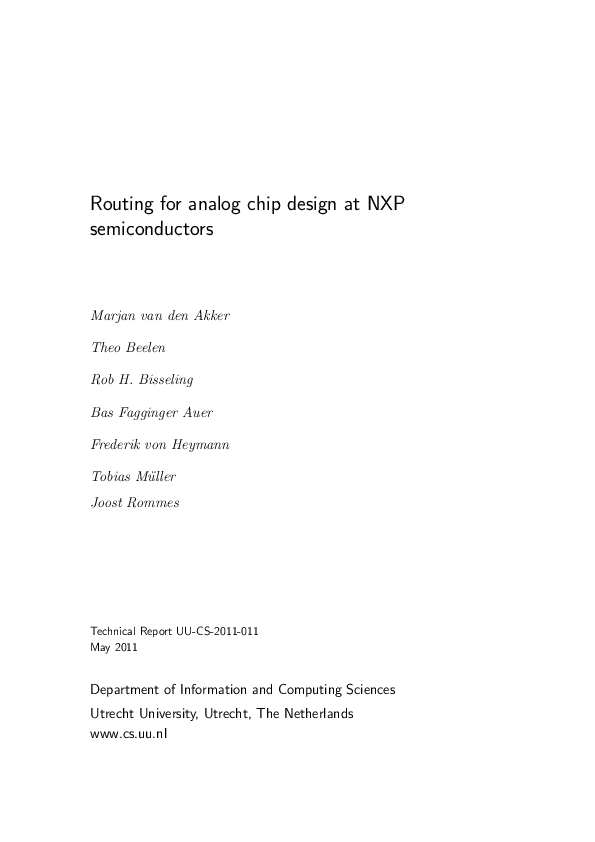(PDF) Routing for analog chip designs at NXP semiconductors