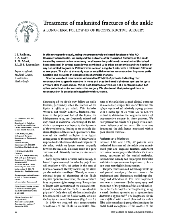 (PDF) Treatment of malunited fractures of the ankle: A long-term follow ...