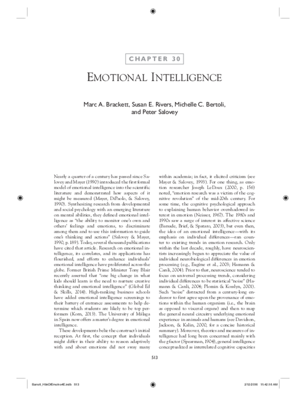 (PDF) Emotional Intelligence