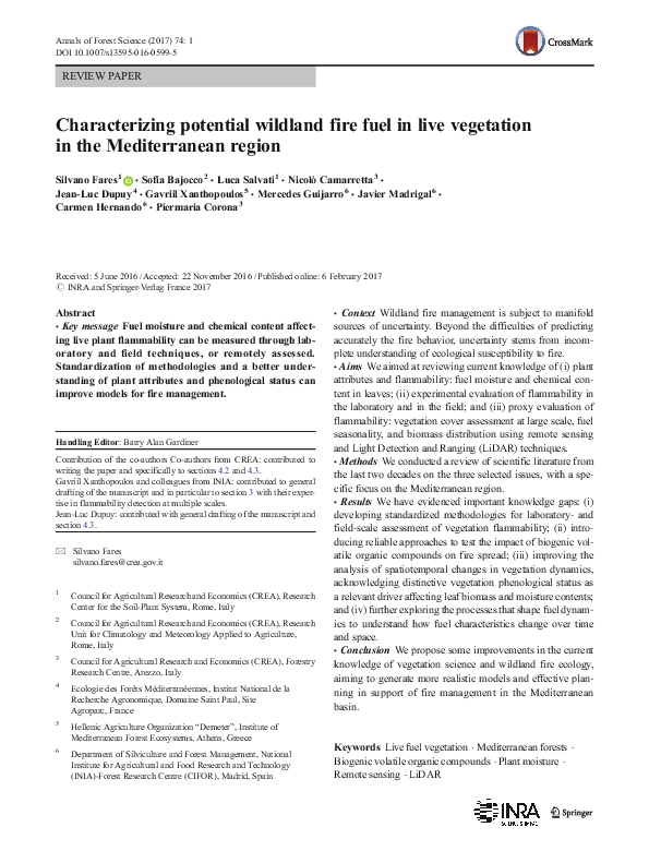 (PDF) Characterizing potential wildland fire fuel in live vegetation in ...