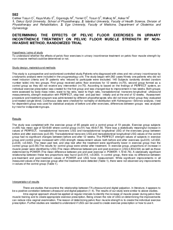 (PDF) Determining the Effects of Pelvic Floor Exercises in Urinary ...