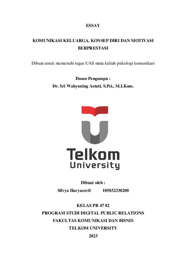 (PDF) Makalah Essay UAS Psikologi Komunikasi_Komunikasi dalam Keluarga, Konsep diri dan Motivasi ...