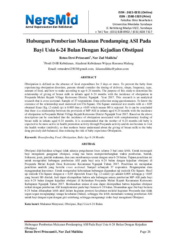(PDF) Hubungan Pemberian Makanan Pendamping ASI Pada Bayi Usia 6-24 ...