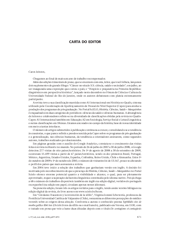 (PDF) Carta do Editor