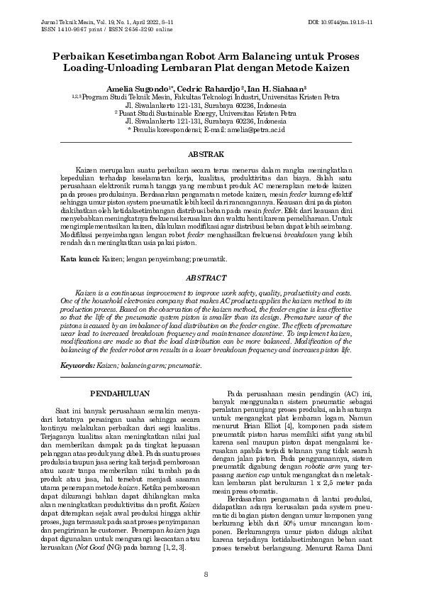(PDF) Perbaikan Kesetimbangan Robot Arm Balancing untuk Proses Loading-Unloading Lembaran Plat ...