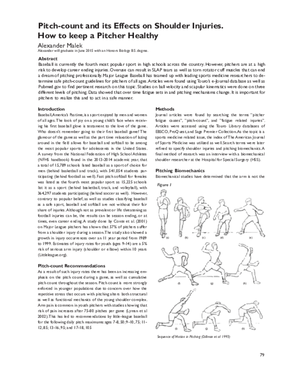 (PDF) Pitch-Count and Its Effects on Shoulder Injuries: How to Keep a ...