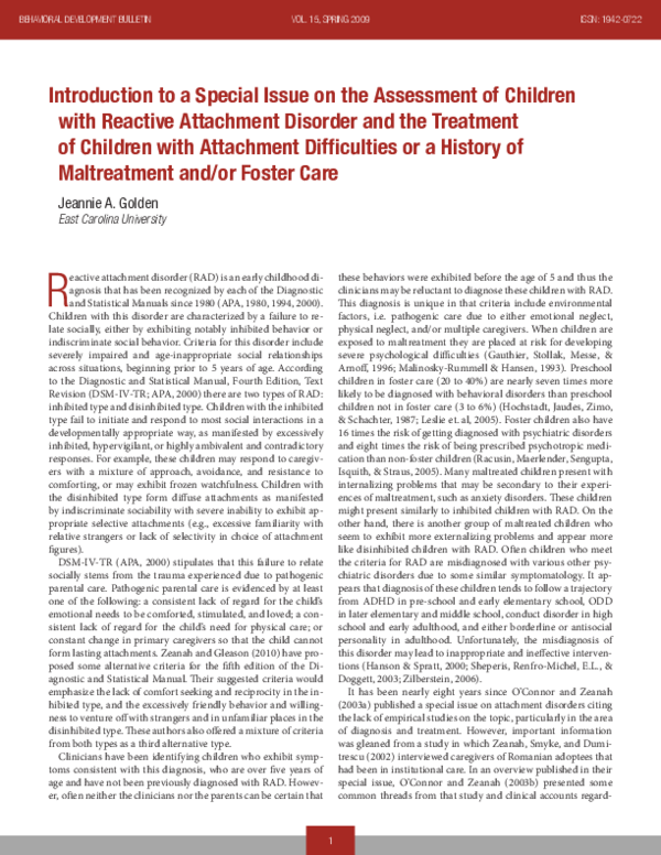 (PDF) Introduction to a special issue on the assessment of children ...