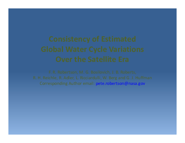 (PDF) Consistency of Estimated Global Water Cycle Variations over the ...