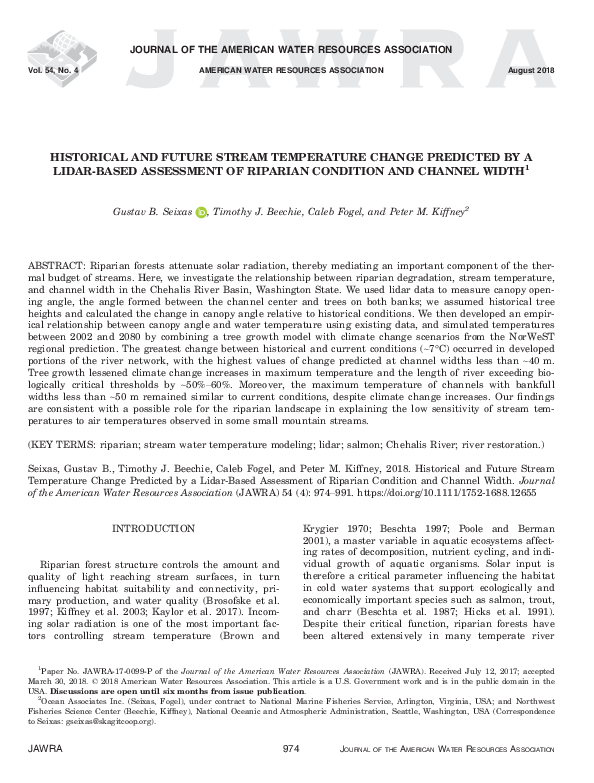 (PDF) Historical and Future Stream Temperature Change Predicted by a ...
