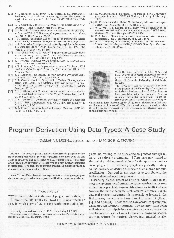 (PDF) Program Derivation Using Data Types: A Case Study