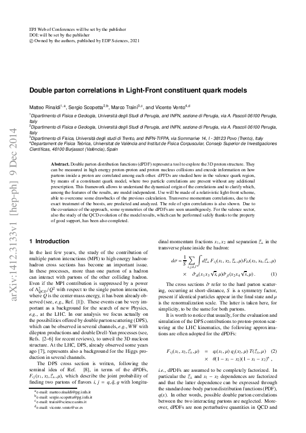 (PDF) Double parton correlations in Light-Front constituent quark models
