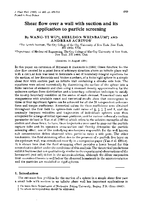 (PDF) Shear flow over a wall with suction and its application to ...
