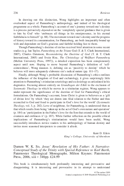 (PDF) Jesus' Revelation of His Father: A Narrative-Conceptual Study of ...