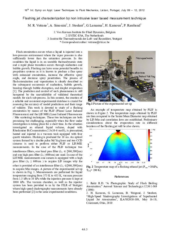 (PDF) Flashing jet characterization by non-intrusive laser based measurement technique | Johan ...