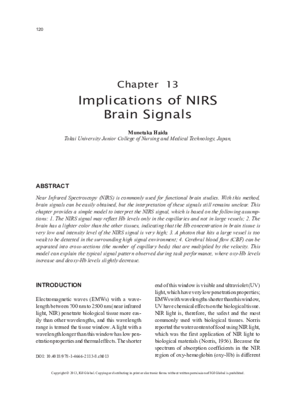 (PDF) Implications of NIRS Brain Signals