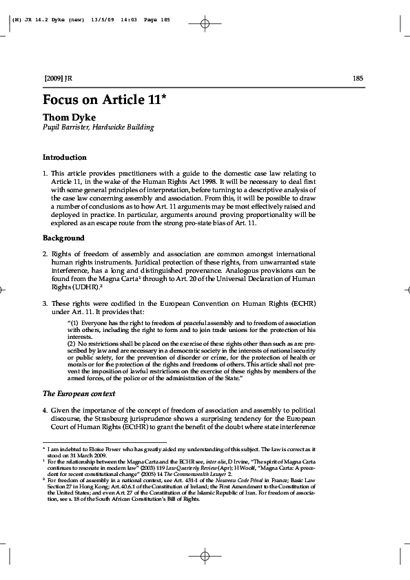 (PDF) Focus on Article 11
