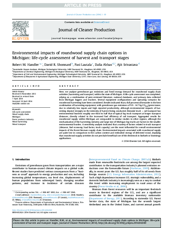 (PDF) Environmental impacts of roundwood supply chain options in ...