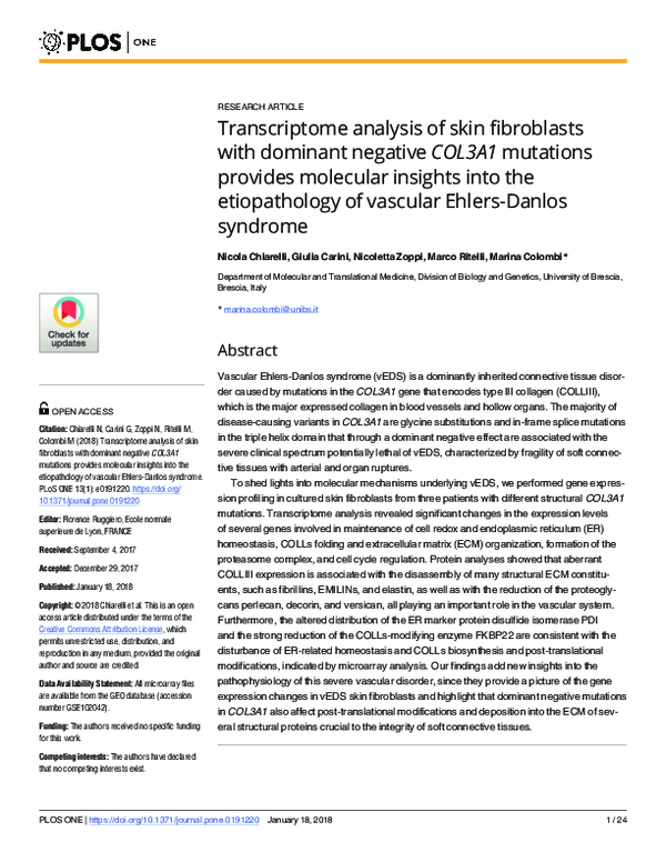 (PDF) Transcriptome analysis of skin fibroblasts with dominant negative ...
