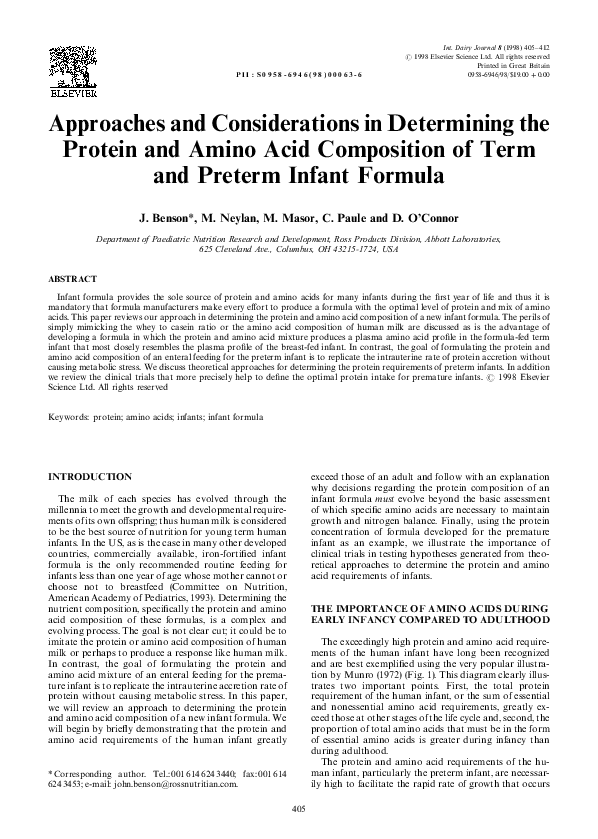 (PDF) Approaches and Considerations in Determining the Protein and ...