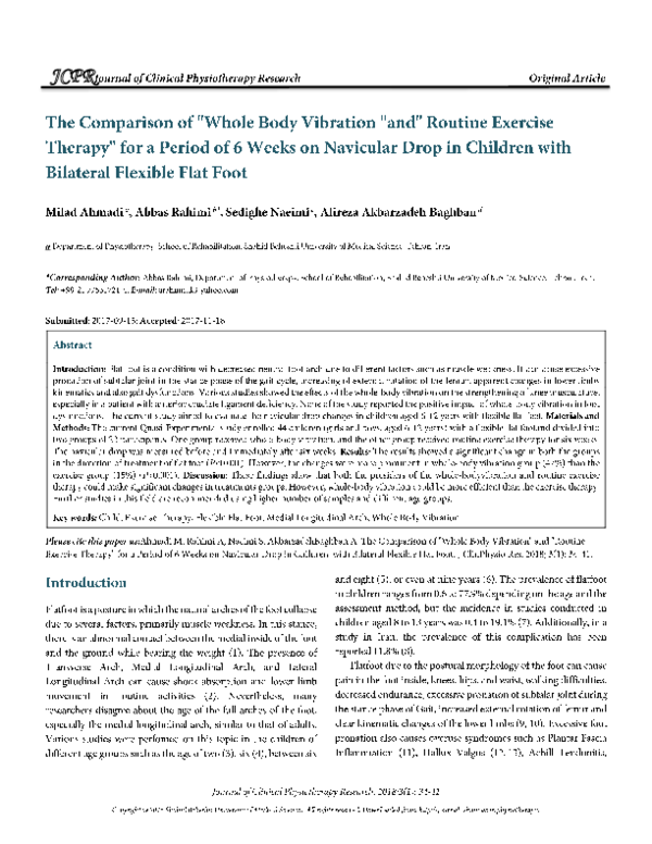 (PDF) The Comparison of "Whole Body Vibration" and "Routine Exercise ...
