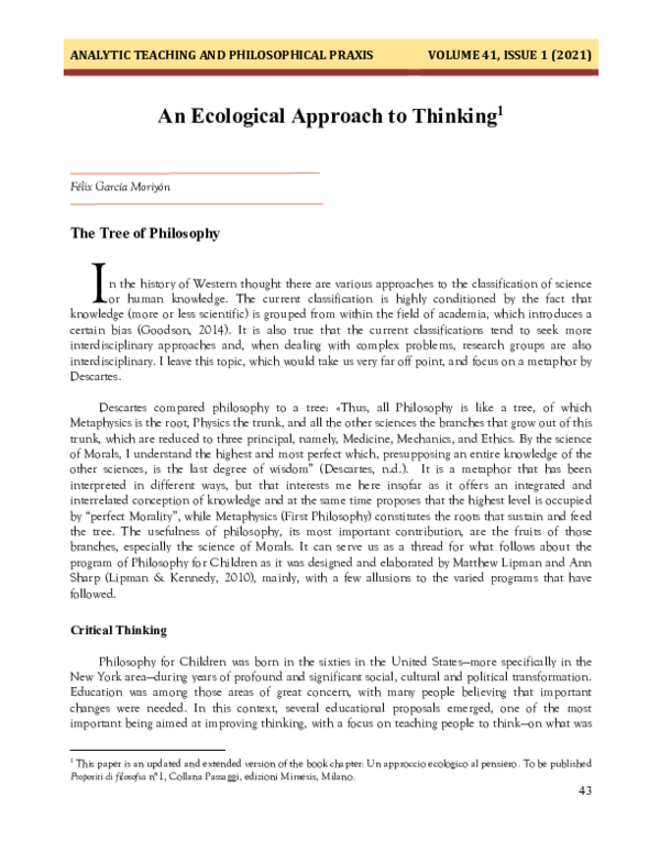(PDF) An Ecological Approach to Thinking