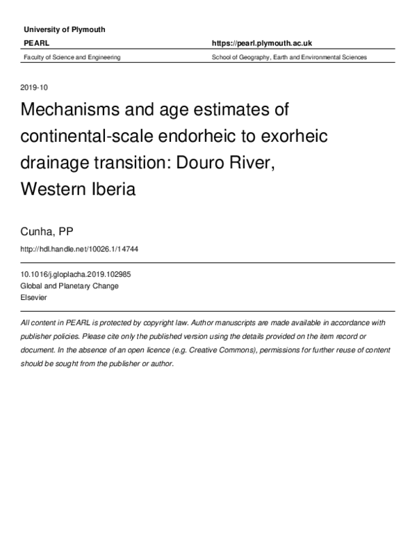 (PDF) Mechanisms and age estimates of continental-scale endorheic to ...