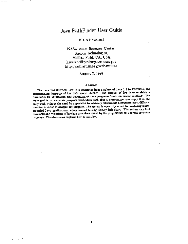 (PDF) Java PathFinder user guide