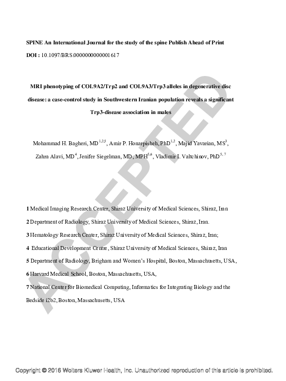 (PDF) MRI Phenotyping of COL9A2/Trp2 and COL9A3/Trp3 Alleles in Lumbar ...
