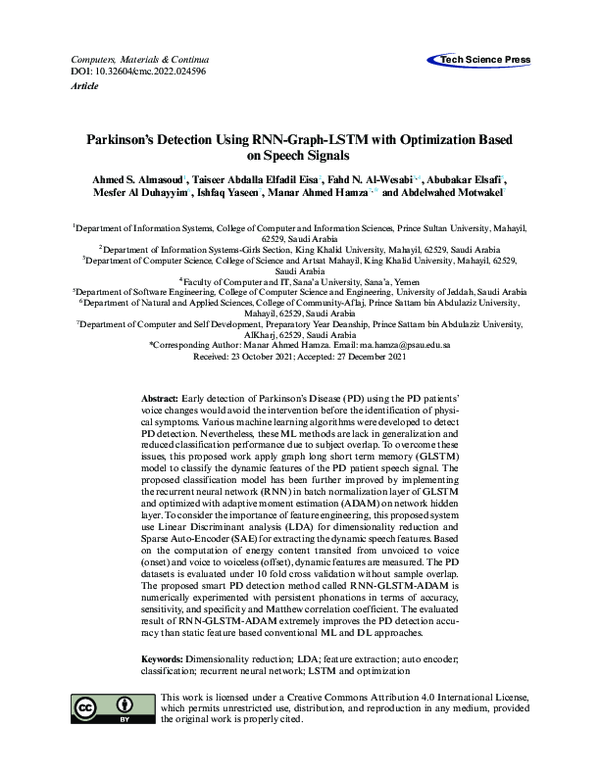 (PDF) RNN-Graph-LSTM for Early Parkinson's Disease Detection