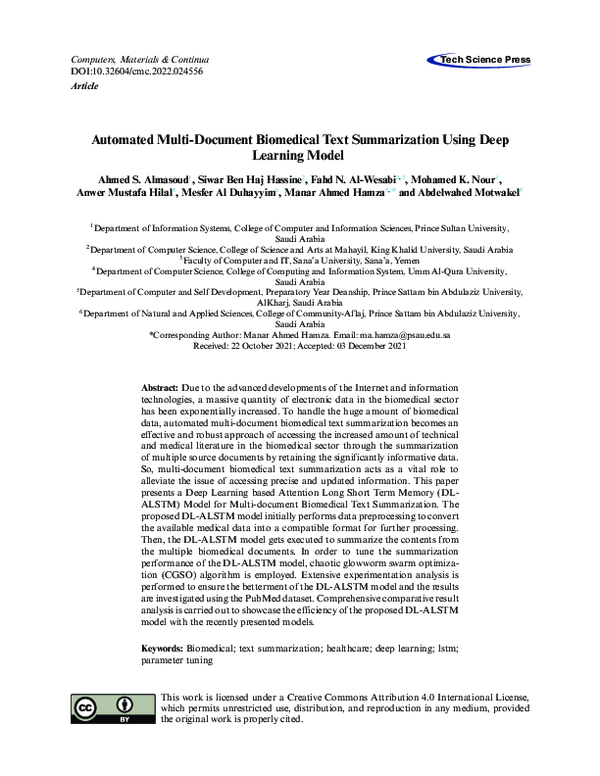 Pdf Automated Multi Document Biomedical Text Summarization Using Deep