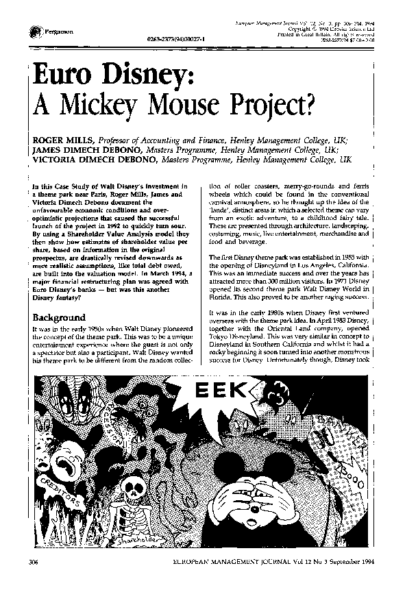 (PDF) Euro Disney: A Mickey Mouse project? | Mickey Mouse - Academia.edu