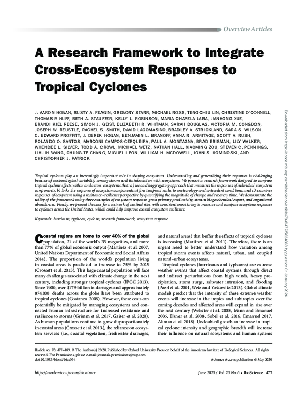 (PDF) A Research Framework to Integrate Cross-Ecosystem Responses to ...