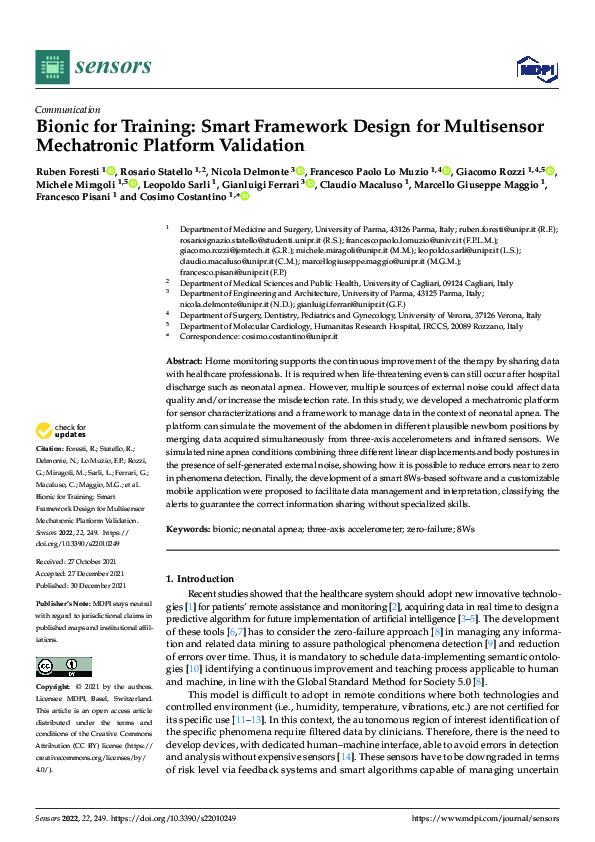 Pdf Bionic For Training Smart Framework Design For Multisensor Mechatronic Platform 4385