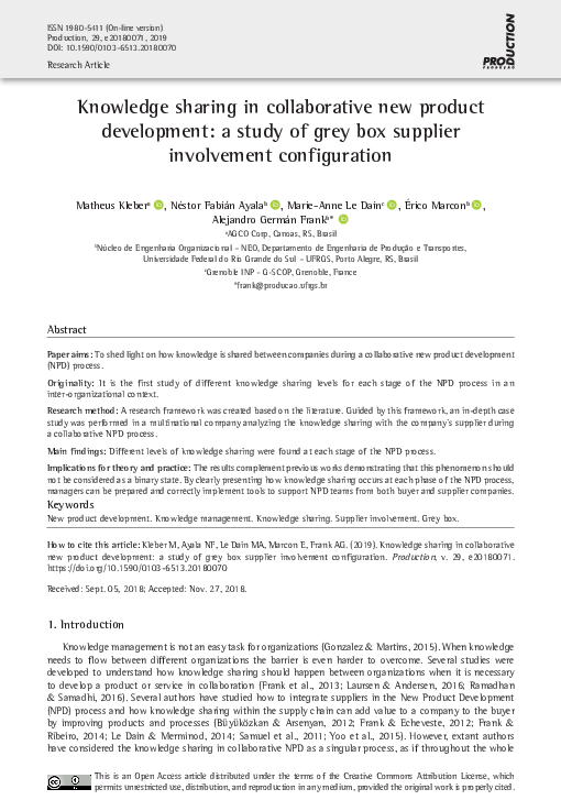 (PDF) Knowledge sharing in collaborative new product development: a case study