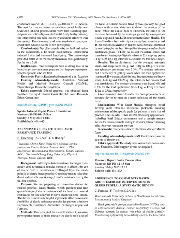 (PDF) Adherence to community based group exercise interventions in older people: a systematic ...