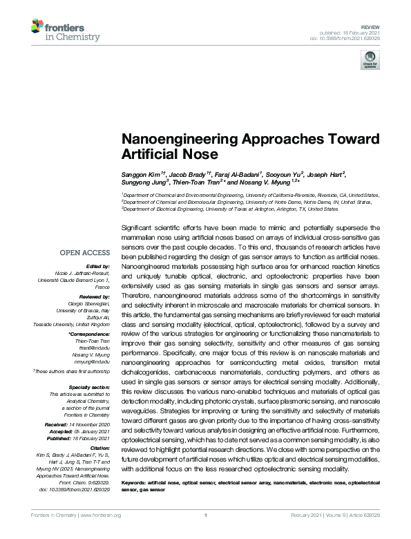 (PDF) Nanoengineering Approaches Toward Artificial Nose