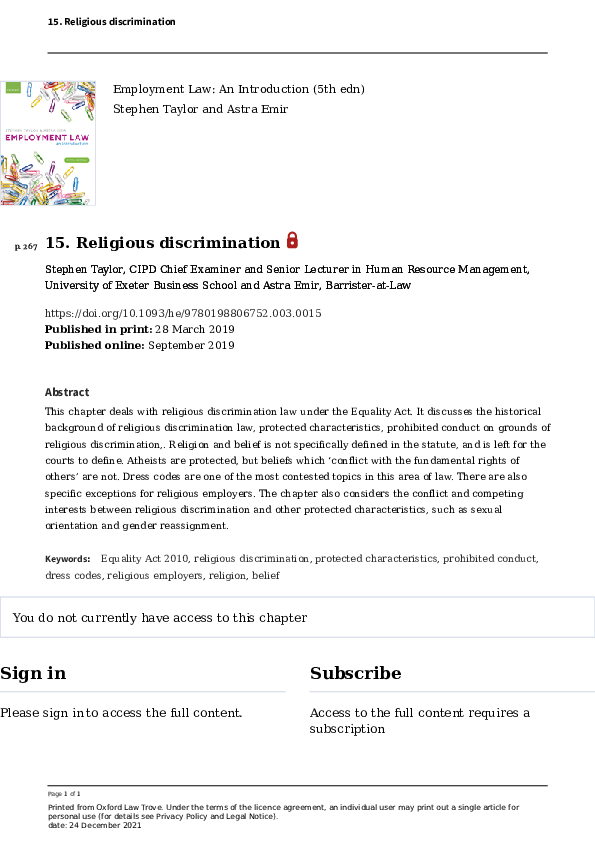 (PDF) 15. Religious discrimination