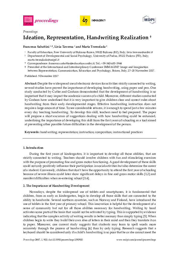(PDF) Ideation, Representation, Handwriting Realization