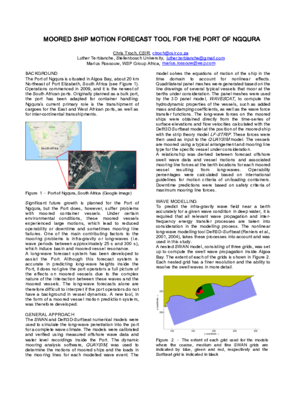 (PDF) Moored Ship Motion Forecast Tool for the Port of Ngqura | Chris ...