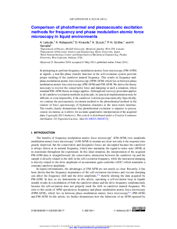 (PDF) Comparison of photothermal and piezoacoustic excitation methods ...