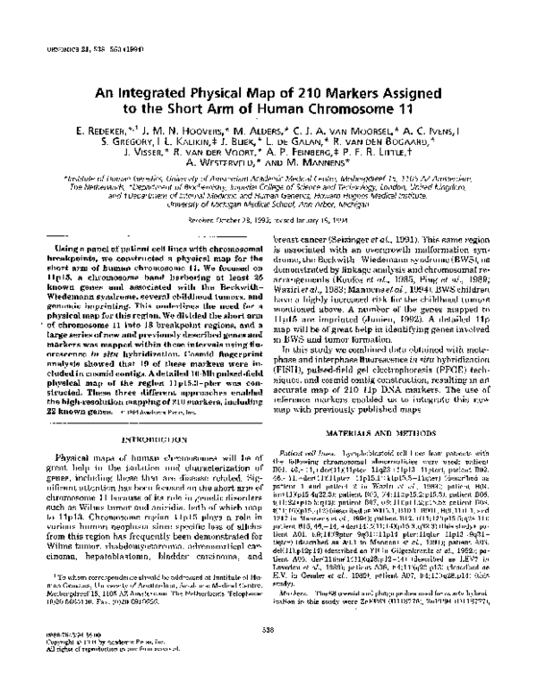 (PDF) An Integrated Physical Map of 210 Markers Assigned to the Short ...