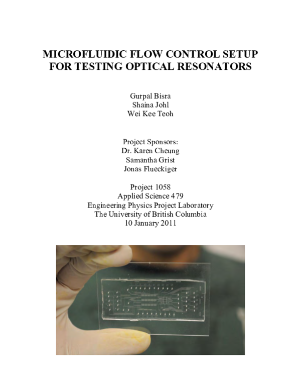 (PDF) Microfluidic flow control setup for testing optical resonators ...