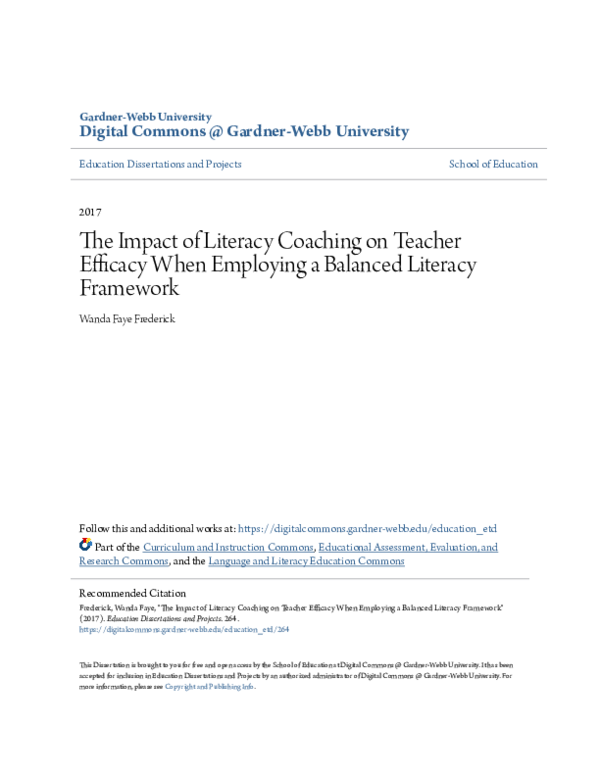 (PDF) The Impact of Literacy Coaching on Teacher Efficacy When Employing a Balanced Literacy ...