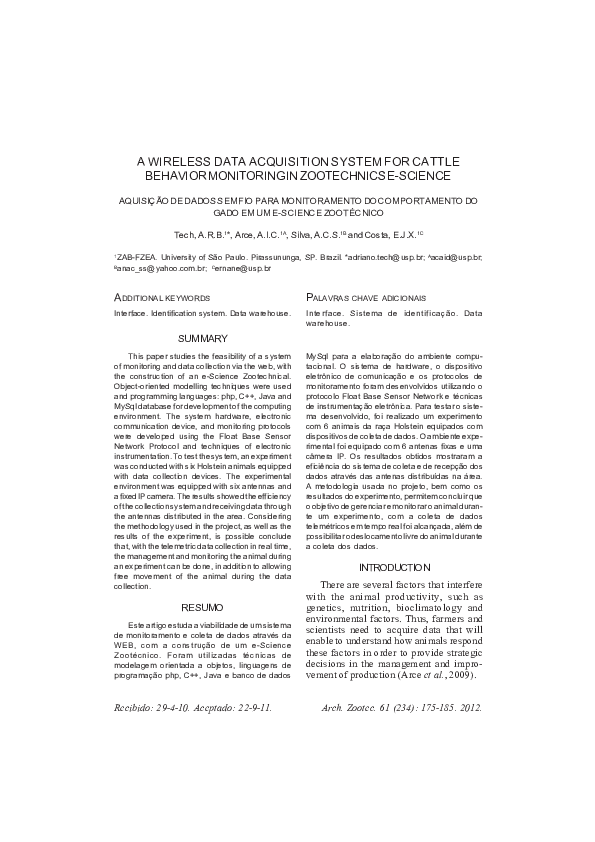 (PDF) A wireless data acquisition system for cattle behavior monitoring ...
