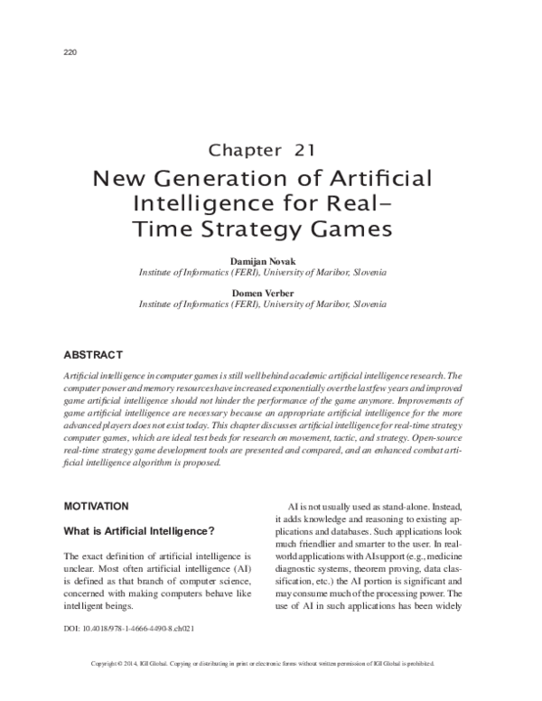 (PDF) Advancements in AI for Real-Time Strategy Games