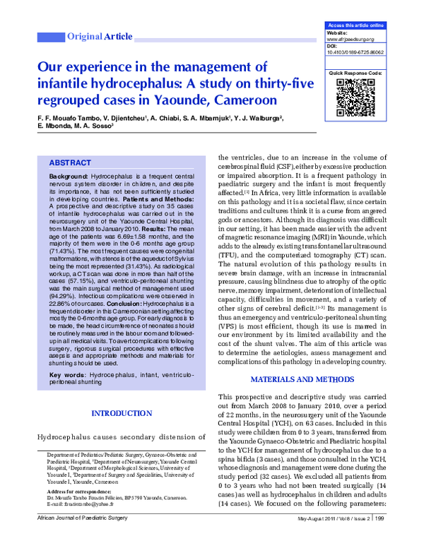 (PDF) Our experience in the management of infantile hydrocephalus: A ...